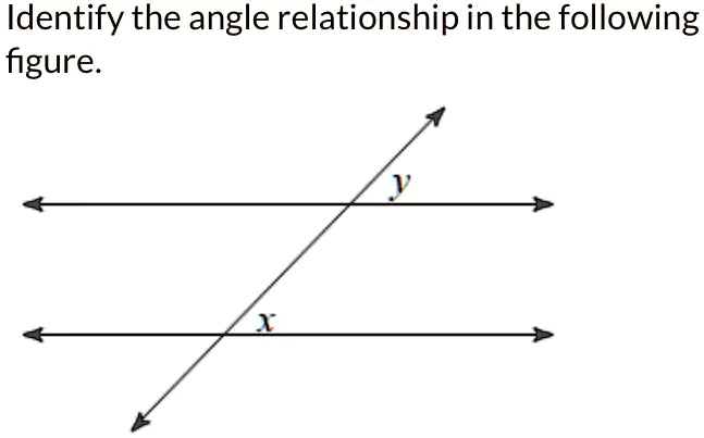 SOLVED: Identify the angle relationship in the following figure: