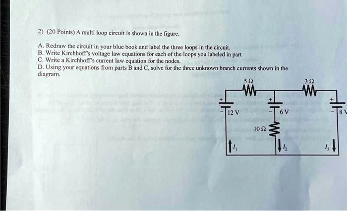 SOLVED: Text: 220 Points A multi-loop circuit is shown in the figure. A ...