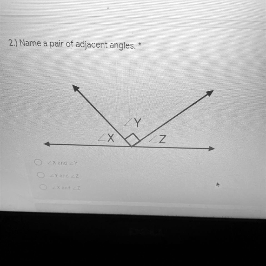 SOLVED: Name a pair of adjectives. 2) Name a pair of adjacent angles ...