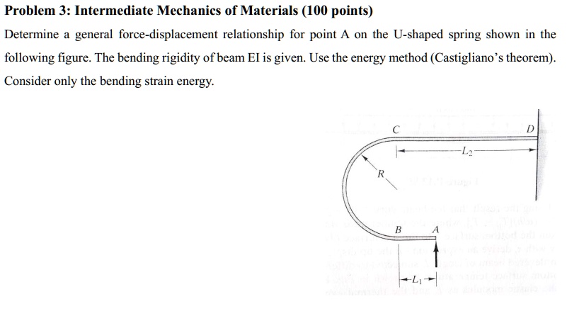 SOLVED: Problem 3: Intermediate Mechanics of Materials (100 points ...