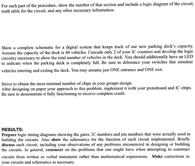 SOLVED: For each part of the procedure, show the number of that section ...