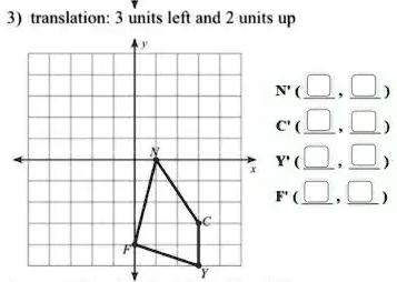 SOLVED: 3) translation: units left and 2 units up