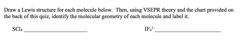 SOLVED: Draw a Lewis structure for each molecule below. Then, using ...