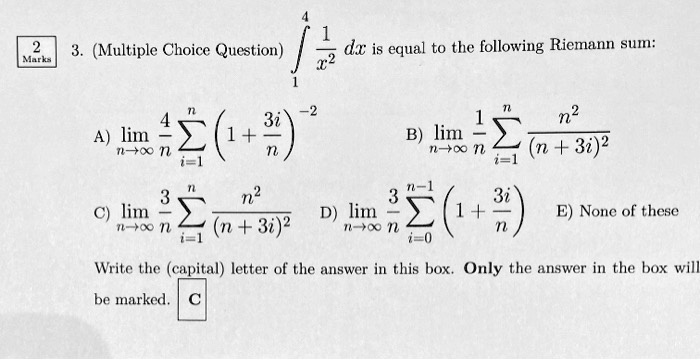 SOLVED: 3. (Multiple Choice Question) dx is equal to the following ...