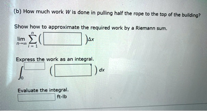 b how much work w is done in pulling half the rope to the top of the ...