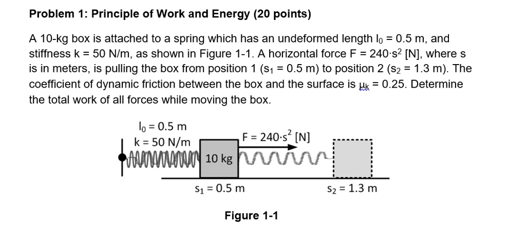 problem 1 principle of work and energy 20 points a 10 kg box is ...