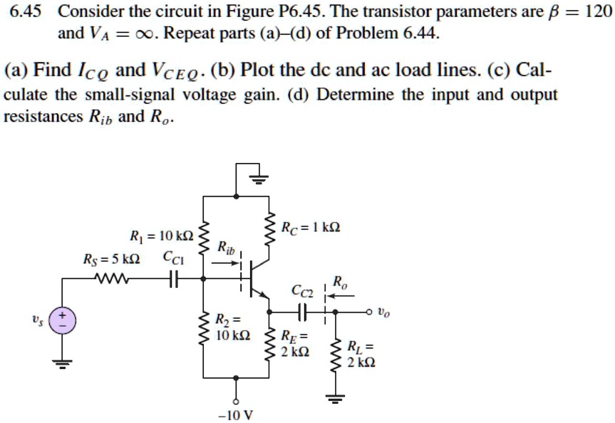 6.45 Consider the circuit in Figure P6.45. The transistor...