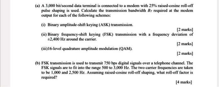 SOLVED: 3,000 bit/second data terminal is connected to Mindcna with 25% ...