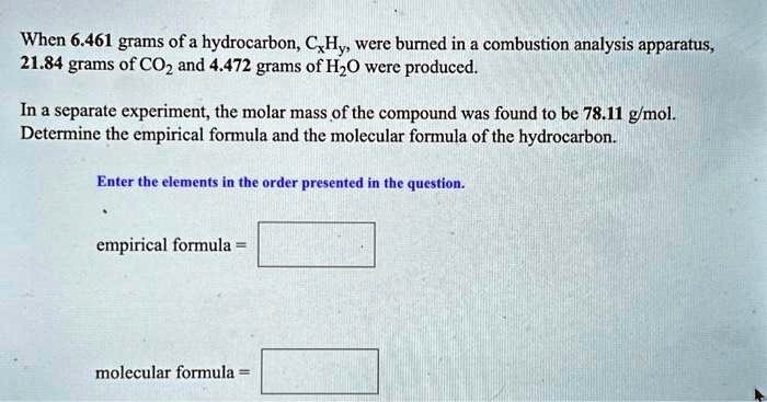 SOLVED: empirical formula: CH2 molecular formula: C2H4