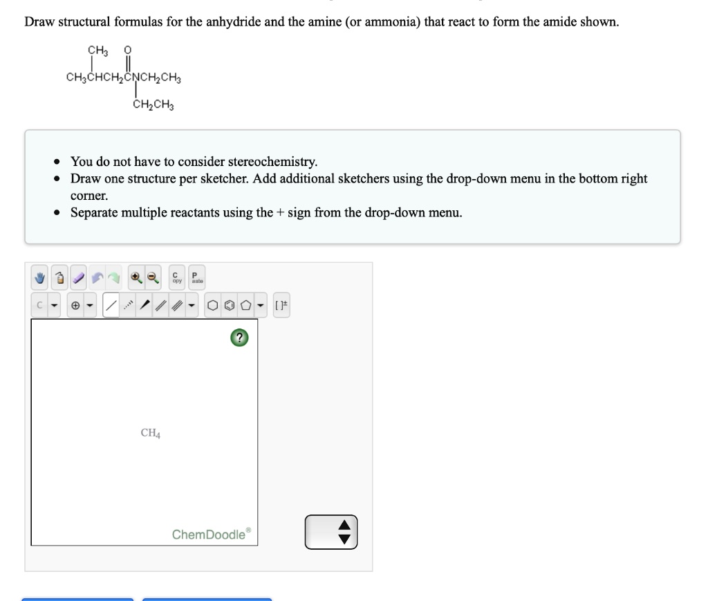 SOLVED: Draw structural formulas for the anhydride and the amine (or ammonia) that react to form ...