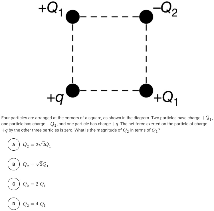 SOLVED: Four particles are arranged at the corners of a square, as ... SOLVED: Four particles are arranged at the corners of a square, as ...