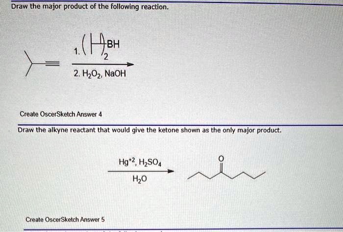 Draw the major product of the following reaction. 1. (BH2) 2. H2O2, NaOH Create OscerSketch ...