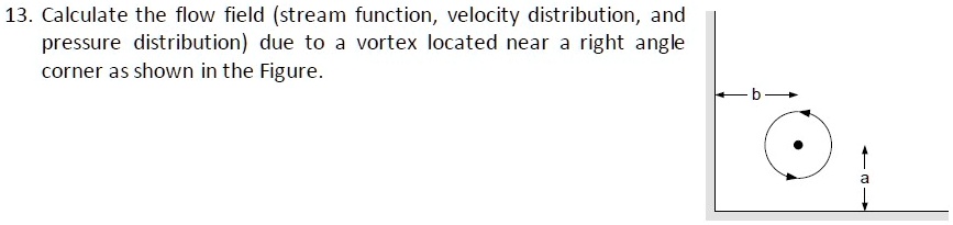 13. Calculate the flow field (stream function, velocity distribution, and pressure distribution ...