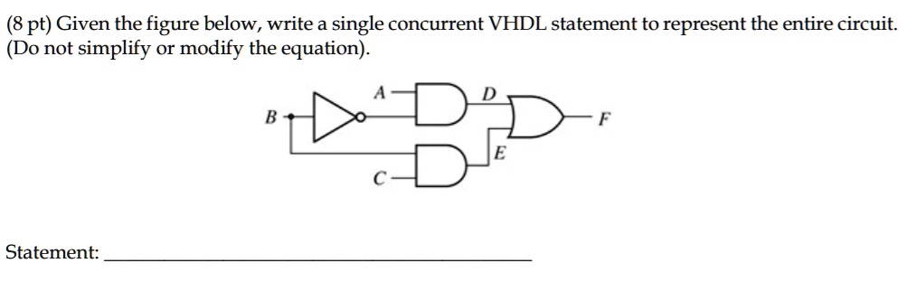 Solved Given The Figure Below Write A Single Concurrent Vhdl
