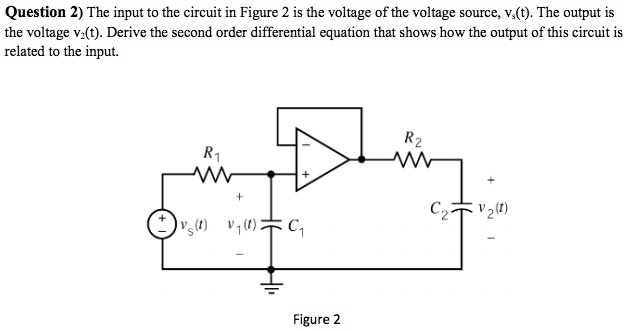 SOLVED: help Question 2) The input to the circuit in Figure 2 is the voltage of the voltage ...