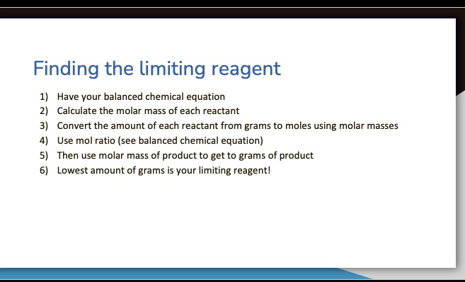 SOLVED:Finding the limiting reagent Have vour balanced chemical ...