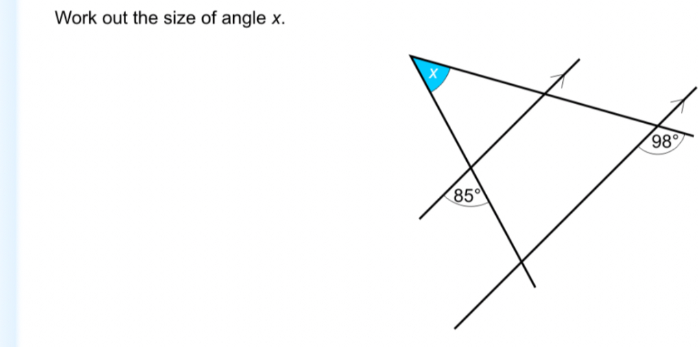 [GET ANSWER] Work out the size of angle x.