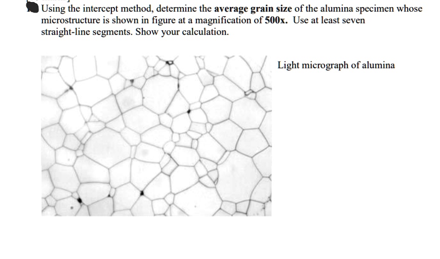 SOLVED: Using the intercept method, determine the average grain size of the alumina specimen ...