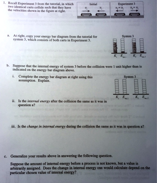 SOLVED: Recall Experiment from the tutorial. in which Identical carts collide such that they ...