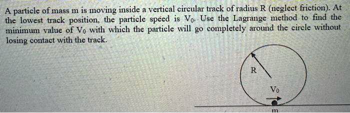 SOLVED: A particle of mass m is moving inside a vertical circular track of radius R (neglecting ...