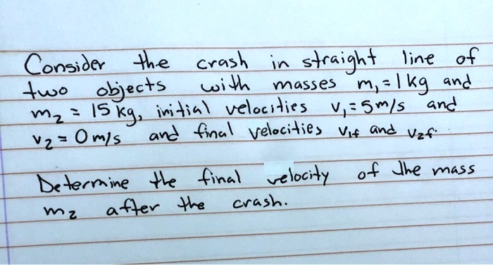 SOLVED: Consider #2 Crash in straight line of four objects with masses m1, m2, m3, and m4: kg ...