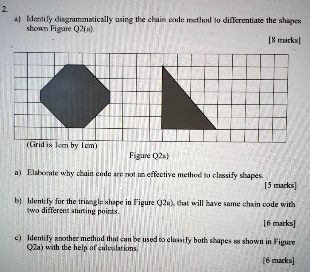 2 a identify diagrammatically using the chain code method to ...