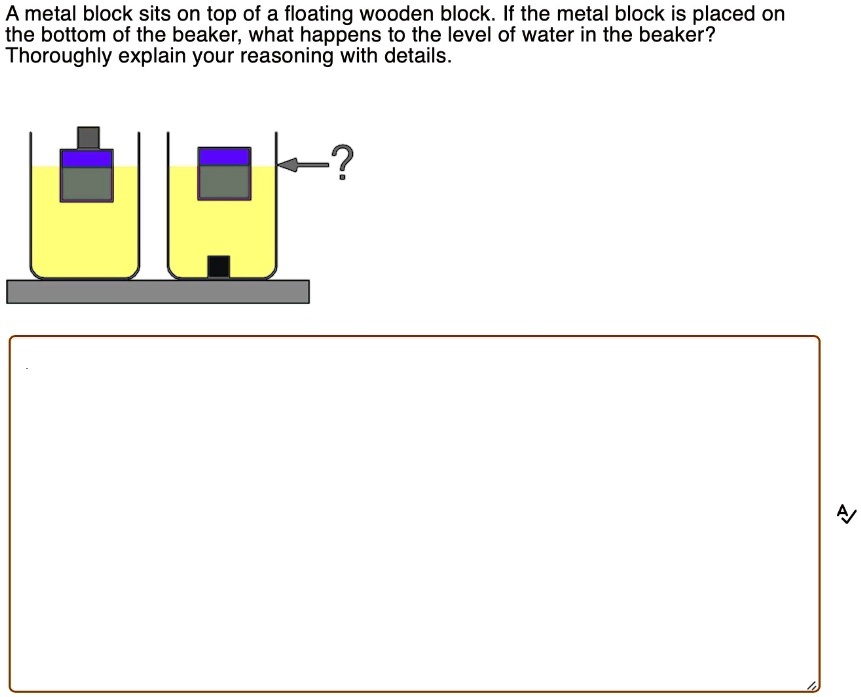 a metal block sits on top of a floating wooden block if the metal block ...