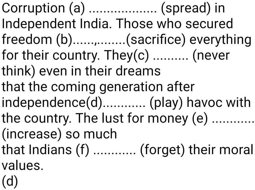 SOLVED: 'read the following passage and fill in the blanks with correct ... SOLVED: 'read the following passage and fill in the blanks with correct ...