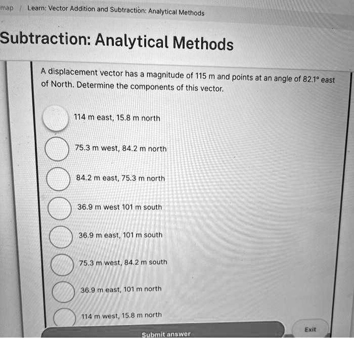 map earn vector addition and subtraction analytical methods subtraction ...