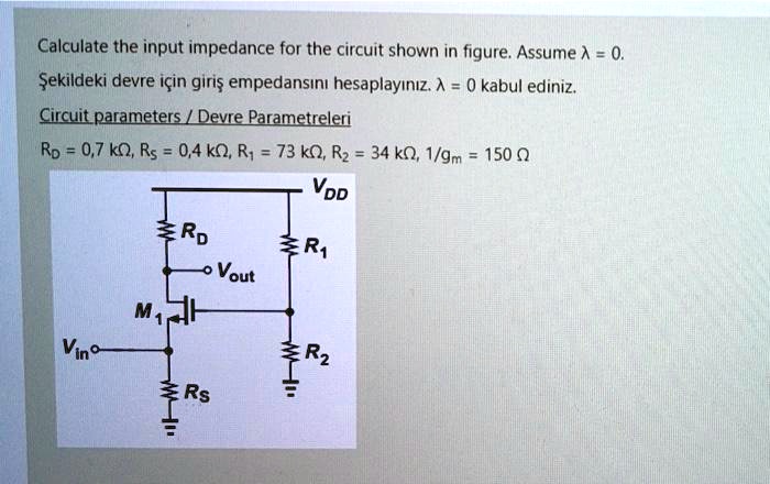 SOLVED: Calculate the input impedance for the circuit shown in the figure. Assume Î¼ = 0 ...