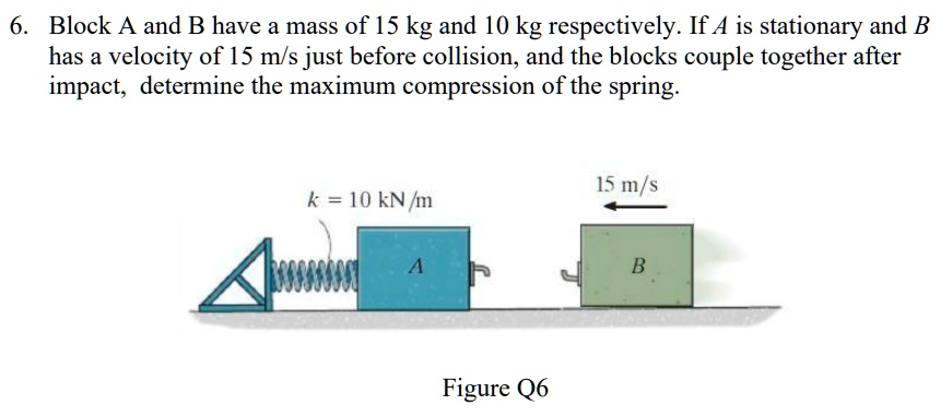 SOLVED: Block A and B have a mass of 15 kg and 10 kg respectively. If A is stationary and B has ...