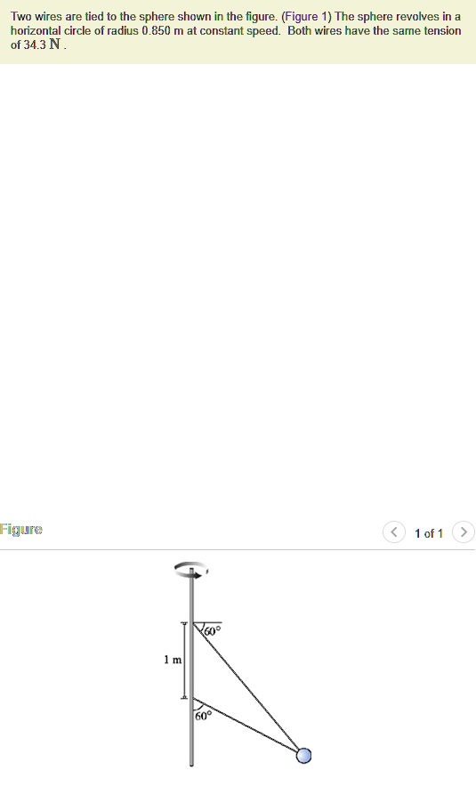 two wires are tied to the sphere shown in the figure figure 1 the sphere revolves in horizonta ...