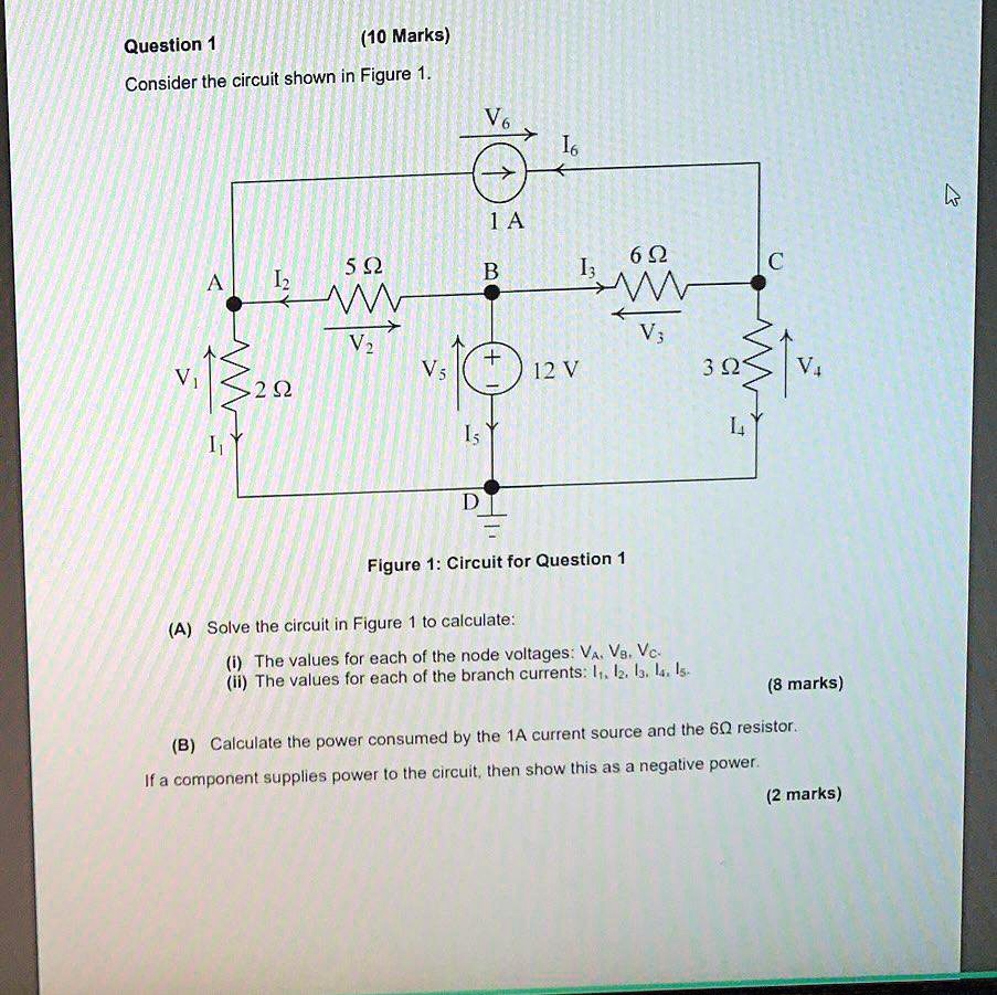 SOLVED: Question (10 Marks) Consider the circuit shown in Figure 1. 1A ... SOLVED: Question (10 Marks) Consider the circuit shown in Figure 1. 1A ...