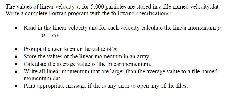 Solved The Values Of Linear Velocity Vfor 5000 Particles Are Stored In A File Named Velocity 1439