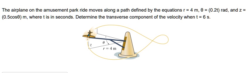 The airplane on the amusement park ride moves along a path defined by ...