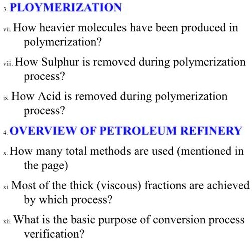 SOLVED: Polymerization vii. How are heavier molecules produced in polymerization? vi. How is ...