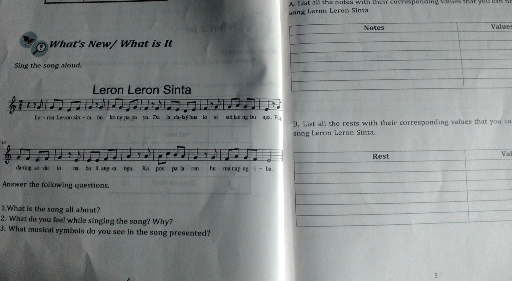 SOLVED: A. List all the notes with their corresponding values that you ...