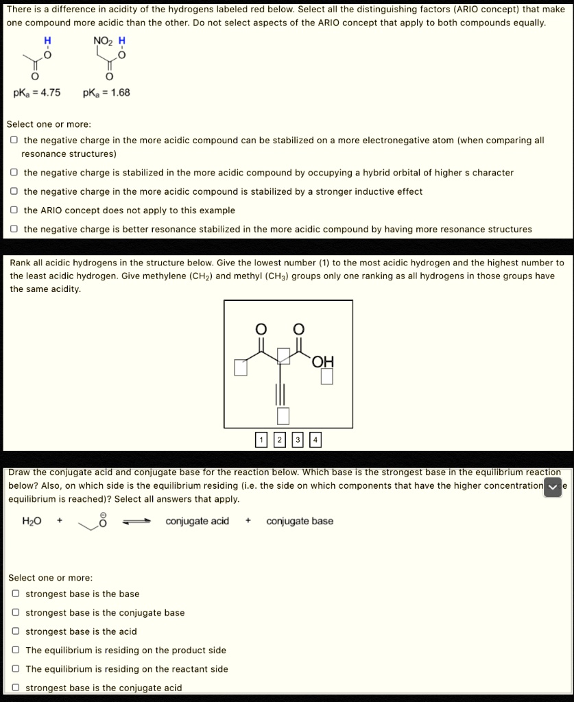 there is difference in acidity of the hydrogens labeled red below ...