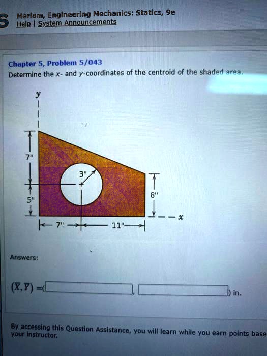SOLVED: Meriam; Engineering Mechanics: Statics; 9e 3 Help System ...