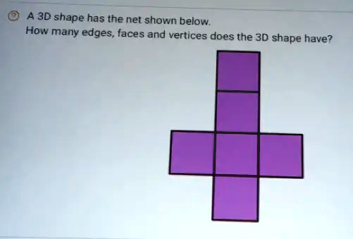 a 3d shape has the net shown below how many edges faces and vertices does the 30 shape have 41487