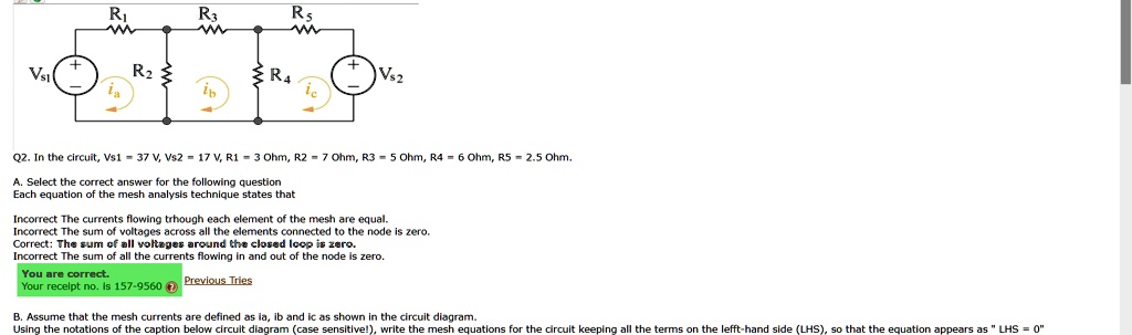 b assume that the mesh currents are defined as ia ib and ic as shown in ...