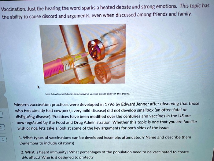 Vaccination. Just the hearing the word sparks a heated debate and ...