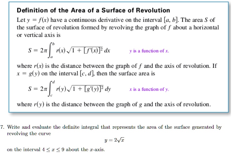 definition of the area of a surface of revolution let y fkr have ...