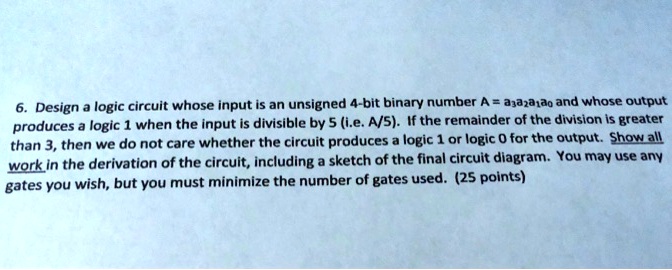 Solved 6 Design A Logic Circuit Whose Input Is An Unsigned 4 Bit 3872