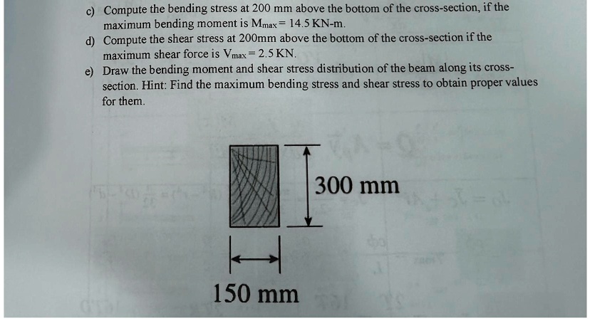 SOLVED: Consider the beam with the rectangular cross-section below.c ...