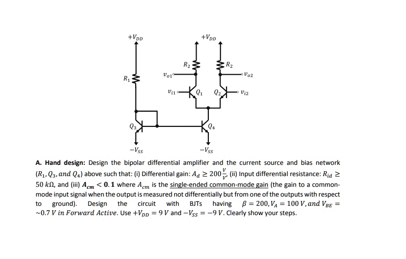 vod vss vss hand design design the bipolar differential amplifier and ...