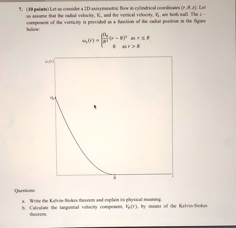 SOLVED: 7.10 pointsLet us consider a 2D axisymmetric flow in ...