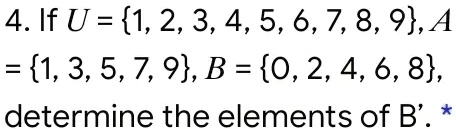 SOLVED: 4. If U = 1,2,3,4,5,6,7,8, 9,A = 1,3,5,7,9,B = 0,2, 4, 6, 8 ...
