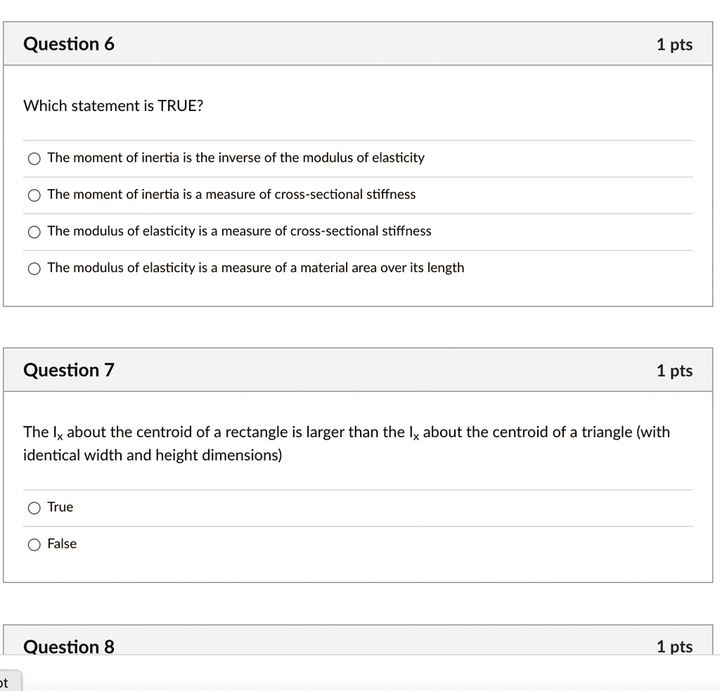 SOLVED: 'PLEASE HELP!!!!!! Question 6 1 pts Which statement is TRUE ...