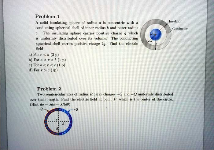 SOLVED: Texts: Problem 1: A solid insulating sphere of radius a is ...